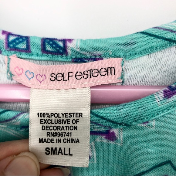 Self Esteem | Shirts & Tops | Self Esteem Blue Boho Swing Tank W ...